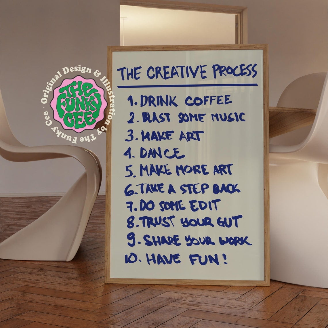 Handwritten Digital Prints Trendy Wall Art Retro Poster Office Wall Art ...