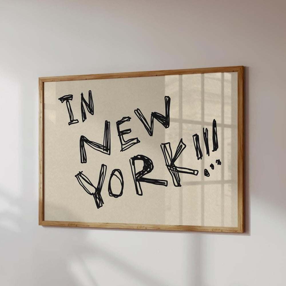 Handwritten New York City Print: Nyc Wall Art UNFRAMED PAPER POSTER ...