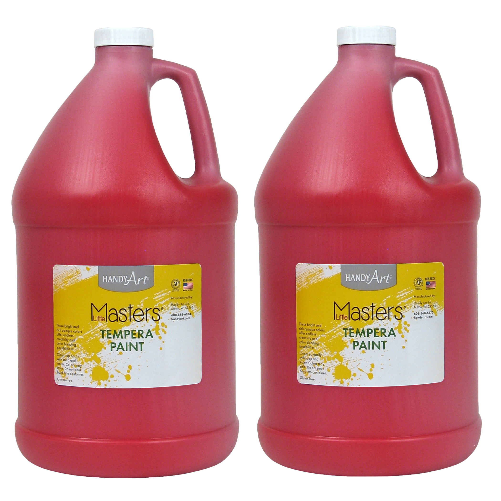 Handy Art Little Masters Tempera Paint, Red, Gallon, Pack of 2 ...