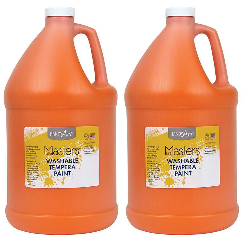 Handy Art Little Masters Washable Tempera Paint, Orange, Gallon, Pack ...