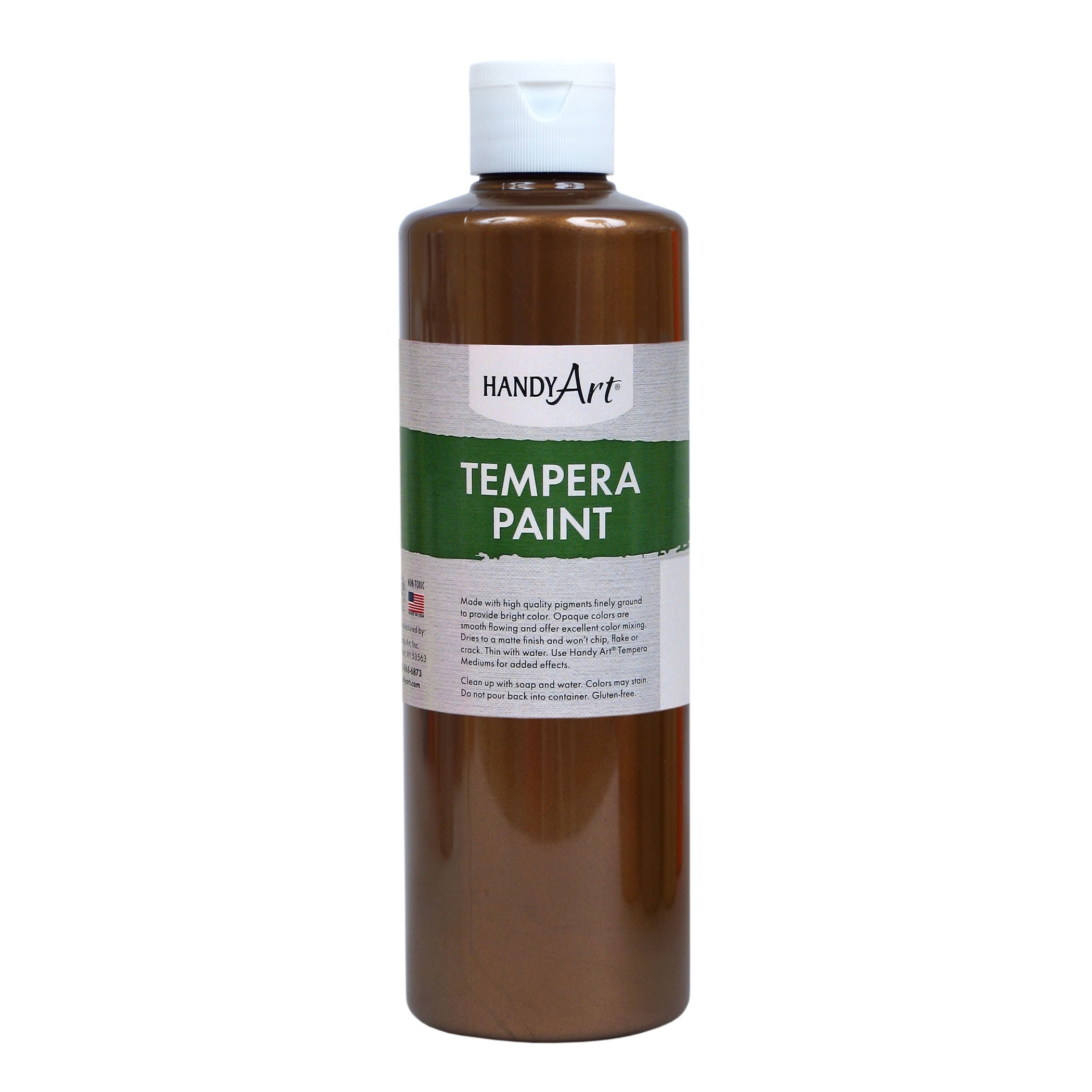 Handy Art® Metallic Tempera Paint, 16 oz., Bronze, Set of 6 bottles ...
