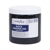 Handy Art Non-Toxic Water Based Block Printing Ink, 8 oz Jar, Black ...