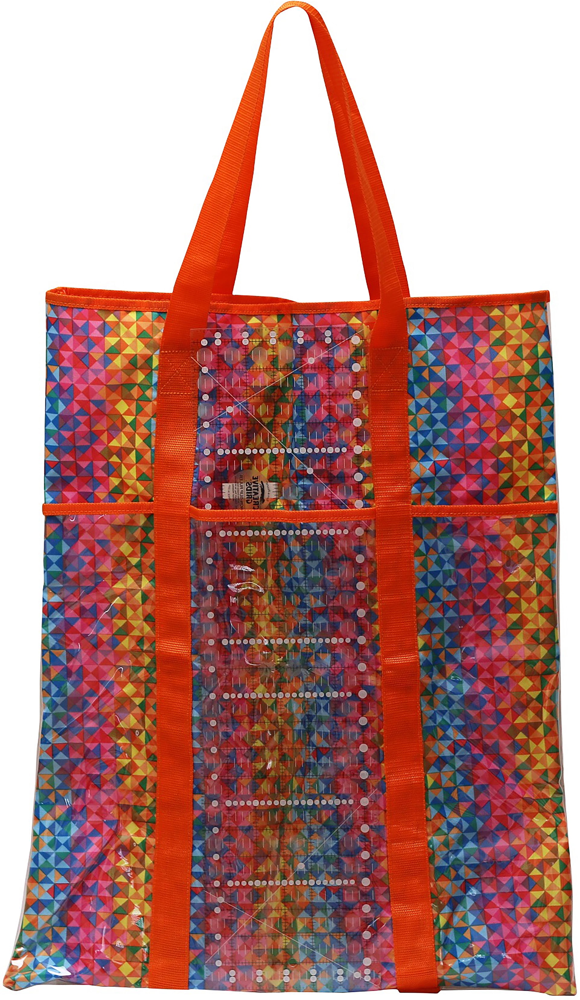 Handy Caddy Rotary Cutting Mat & Ruler Tote Bag-W/Clear Vinyl Pockets ...