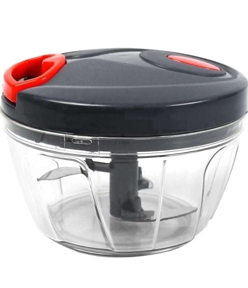 Manual Food Chopper with 3 Stainless Steel Blades, Pull Cord Handy ...