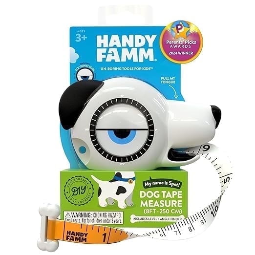Handy Famm Spot Dog Tape Measure for Kids, 8ft Montessori STEM Tool ...