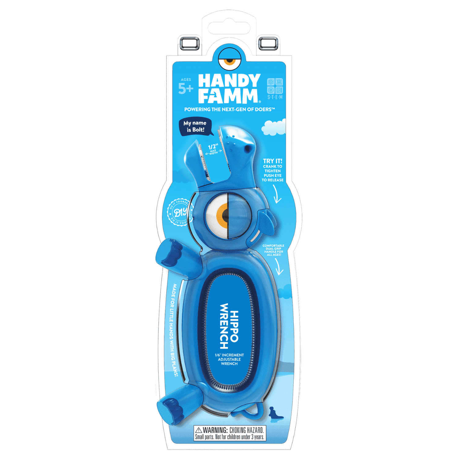 Handy Famm Blue Hippo Kid Safe STEM Adjustable Wrench Tool - Walmart.com