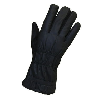Time and Tru Women's Faux Leather Solid 3-Point Winter Gloves, L/XL, Tan - Walmart.com