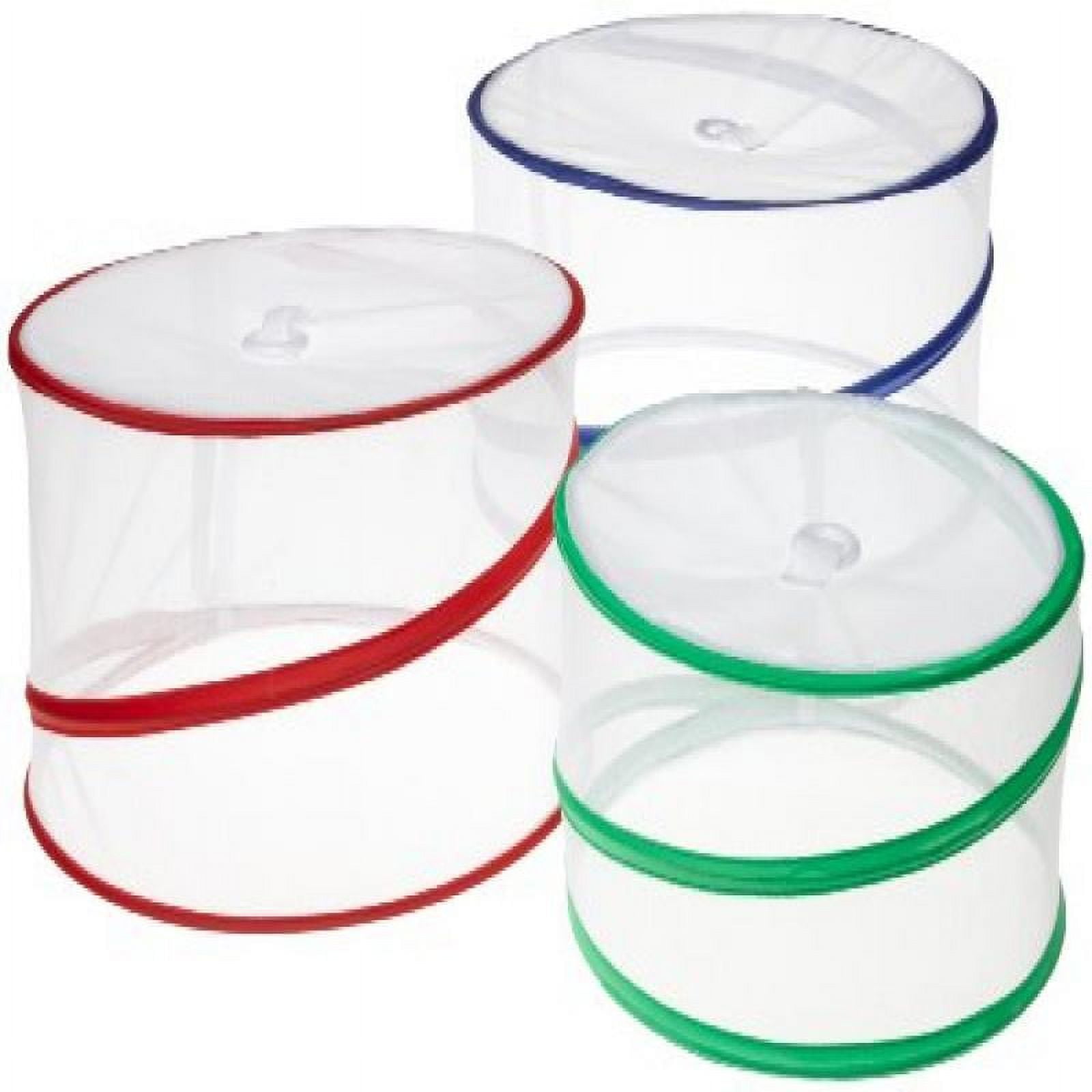 Handy Gourmet JB4579 Set of 3 Collapsible Food Covers Red, Blue, Green ...