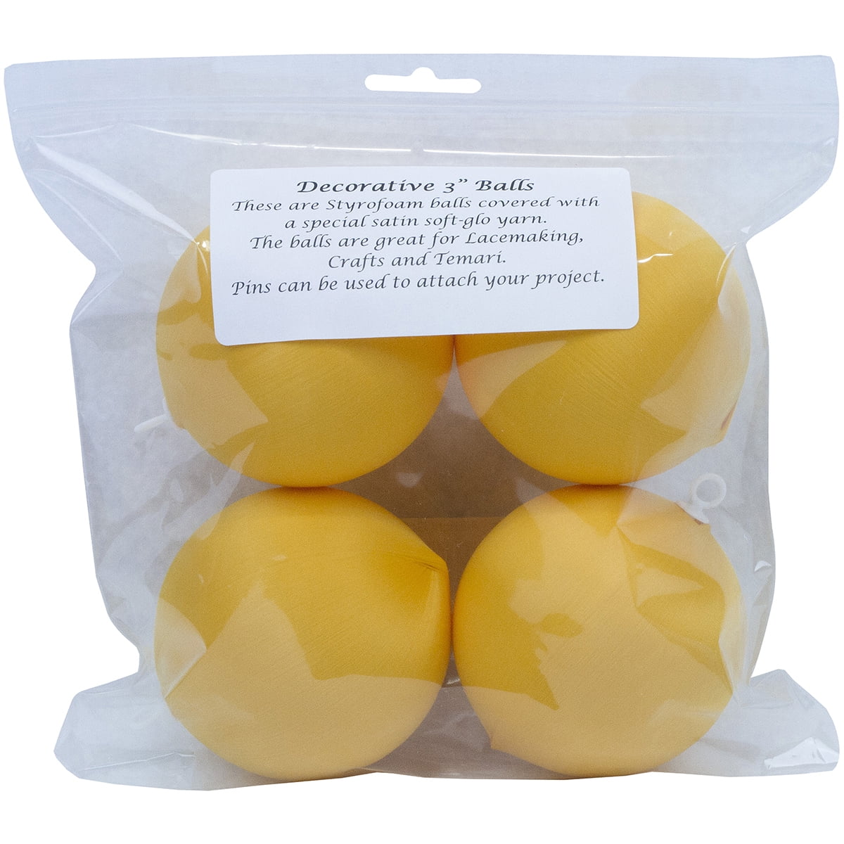 Handy Hands Decor Satin Covered Styrofoam Balls 3" 4/Pkg-Bright Gold ...