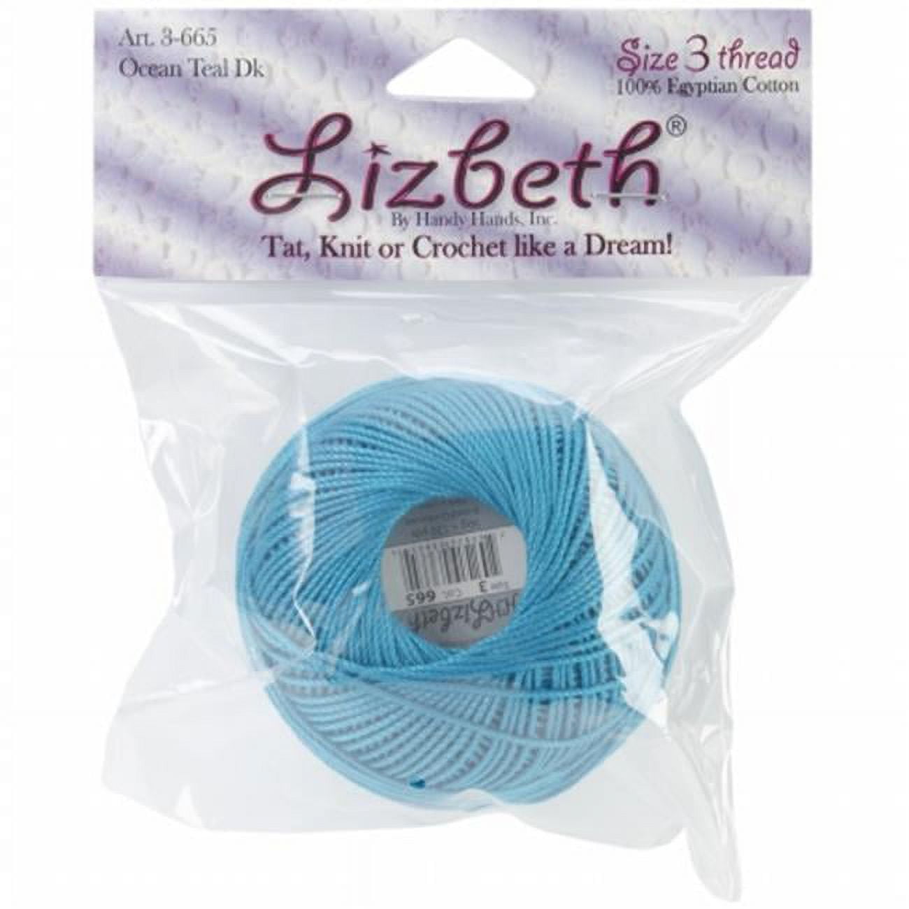 Handy Hands HH03-665 Lizbeth Cordonnet Cotton Size 3-Ocean Teal Dark ...