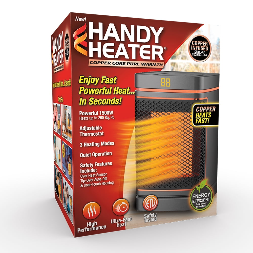 Handy Heater Gray 1500W 3 Speed Automatic Shutoff Ceramic Heater for ...