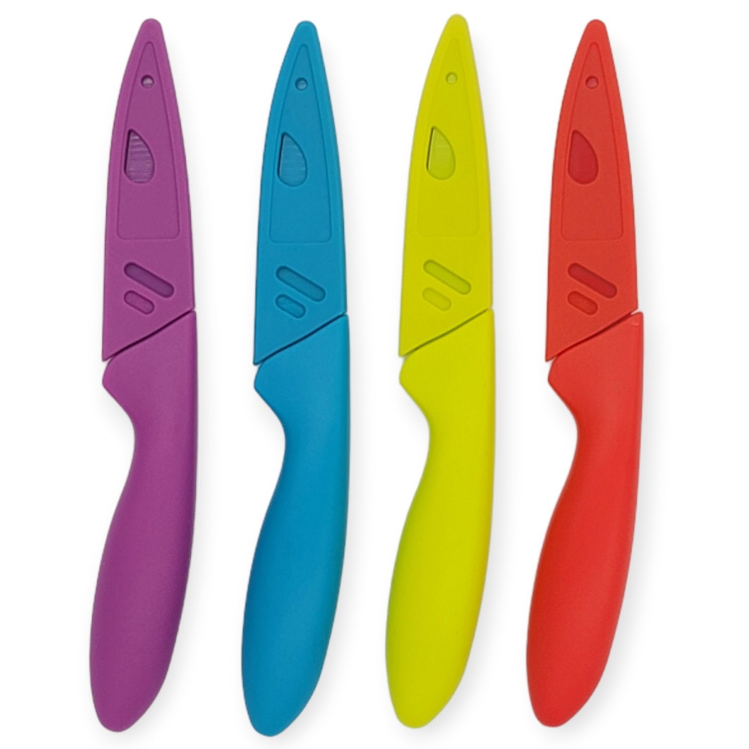 Handy Housewares 4pc Colorful Paring Knife Set for Cutting, Chopping ...
