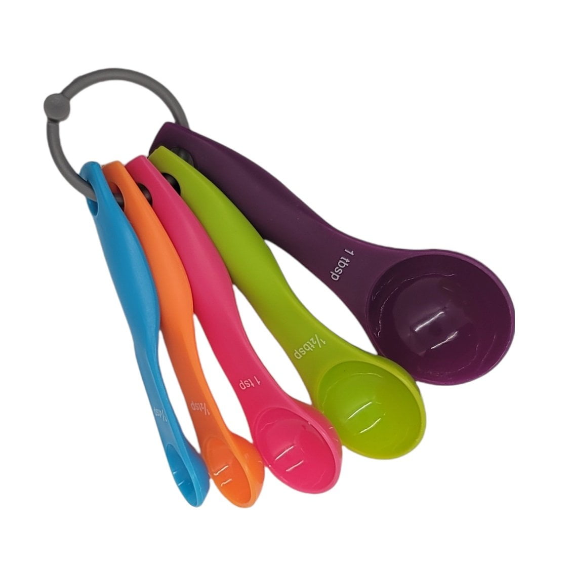 Handy Housewares 5 Piece Colorful Plastic Nesting Measuring Spoon Set ...