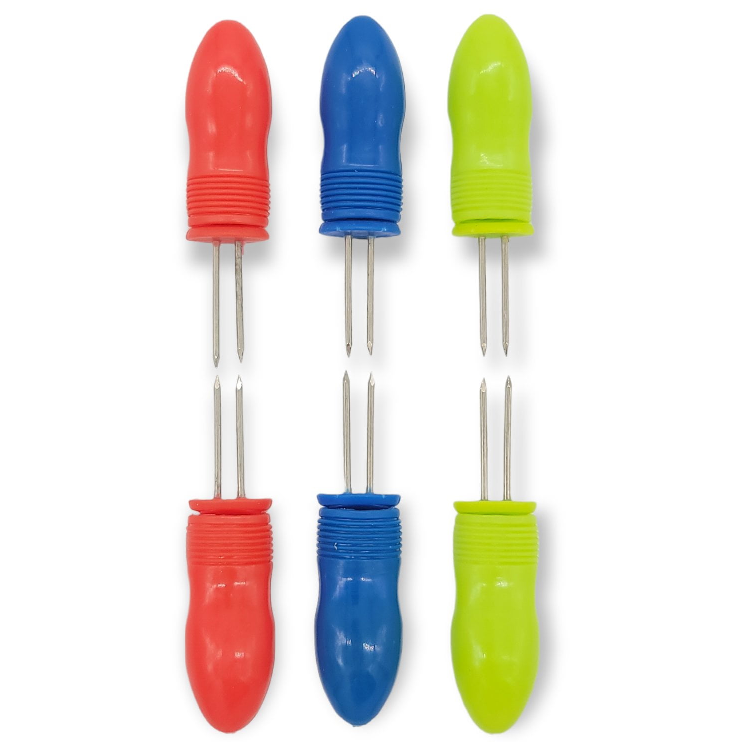 Handy Housewares 6-Piece Jumbo Corn Holders, Plastic Corn Cob Skewers ...