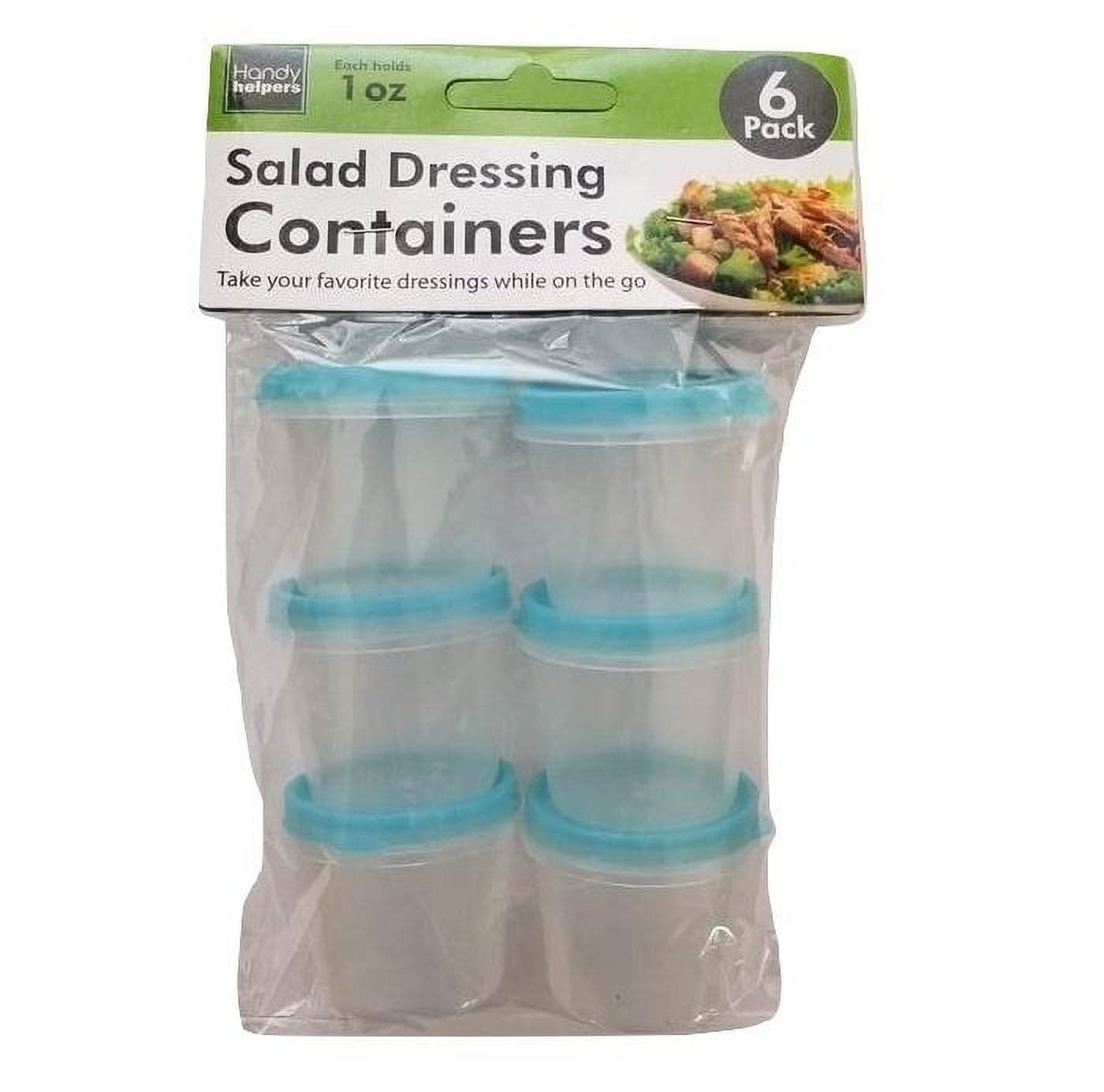 Handy Housewares 6 Piece Reusable Salad Dressing Containers, 1oz ...