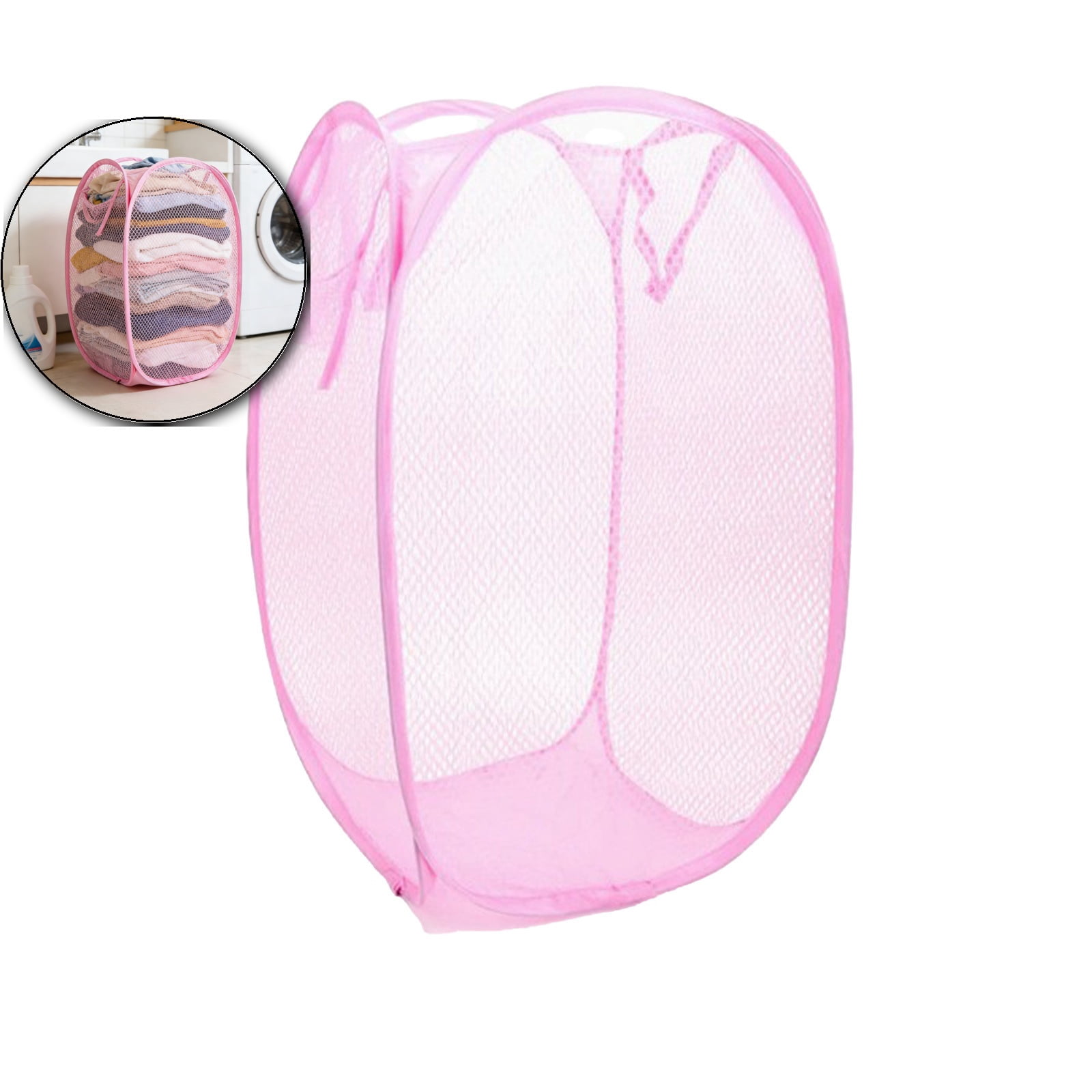 Handy Laundry Collapsible Mesh Pop Up Hamper with Wide Opening and Side ...