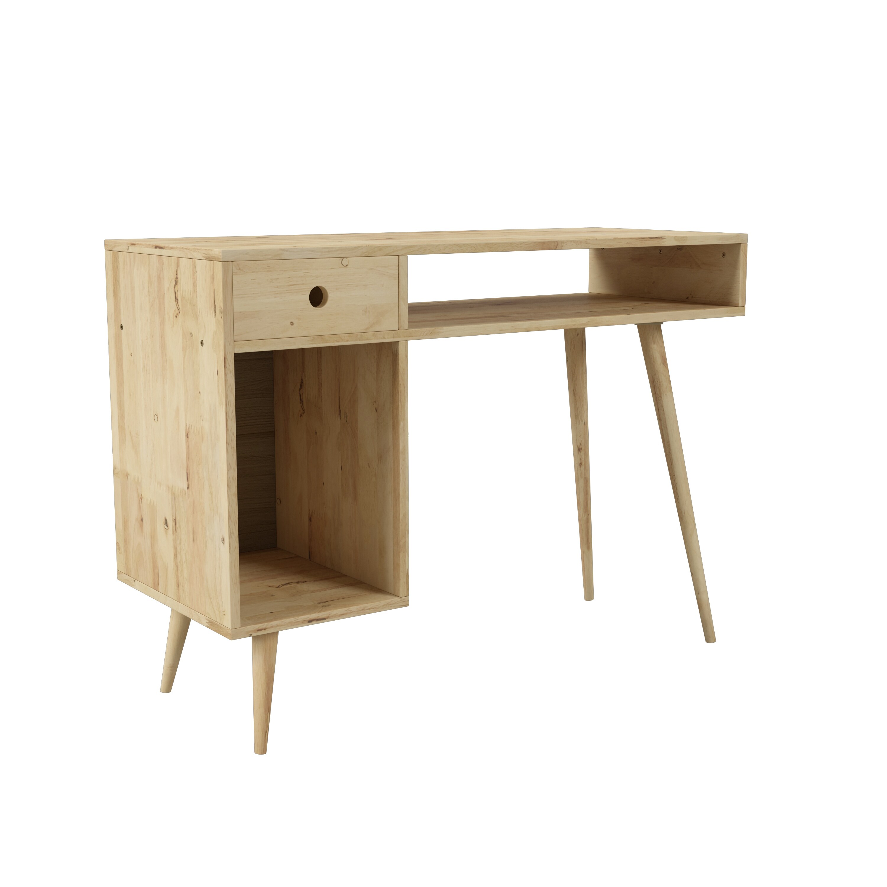 Handy Living Shorewood Mid-Century Modern Study Desk Natural - Walmart.com