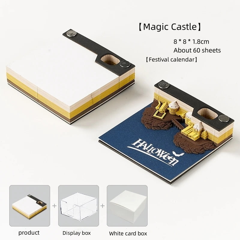 Handy Notepad 3D Paper Carving Record Notes With calendar 2024 Chasing ...