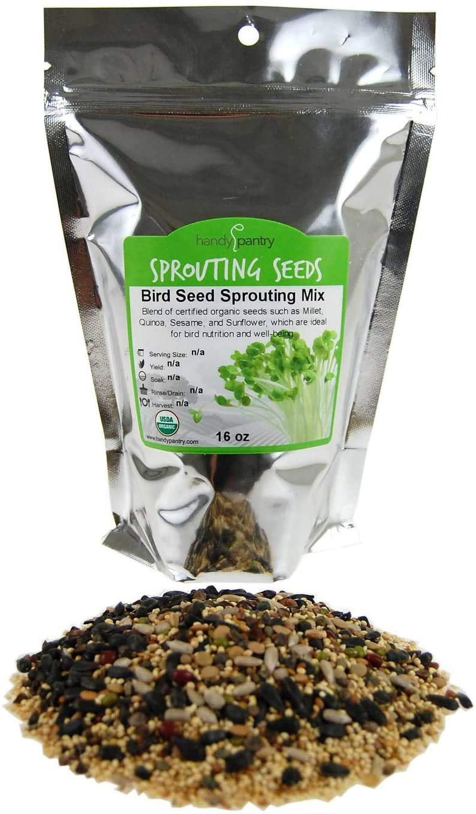 Handy Pantry Organic Birdseed - 1 Lb - Sprouting Bird Seed Mix for ...