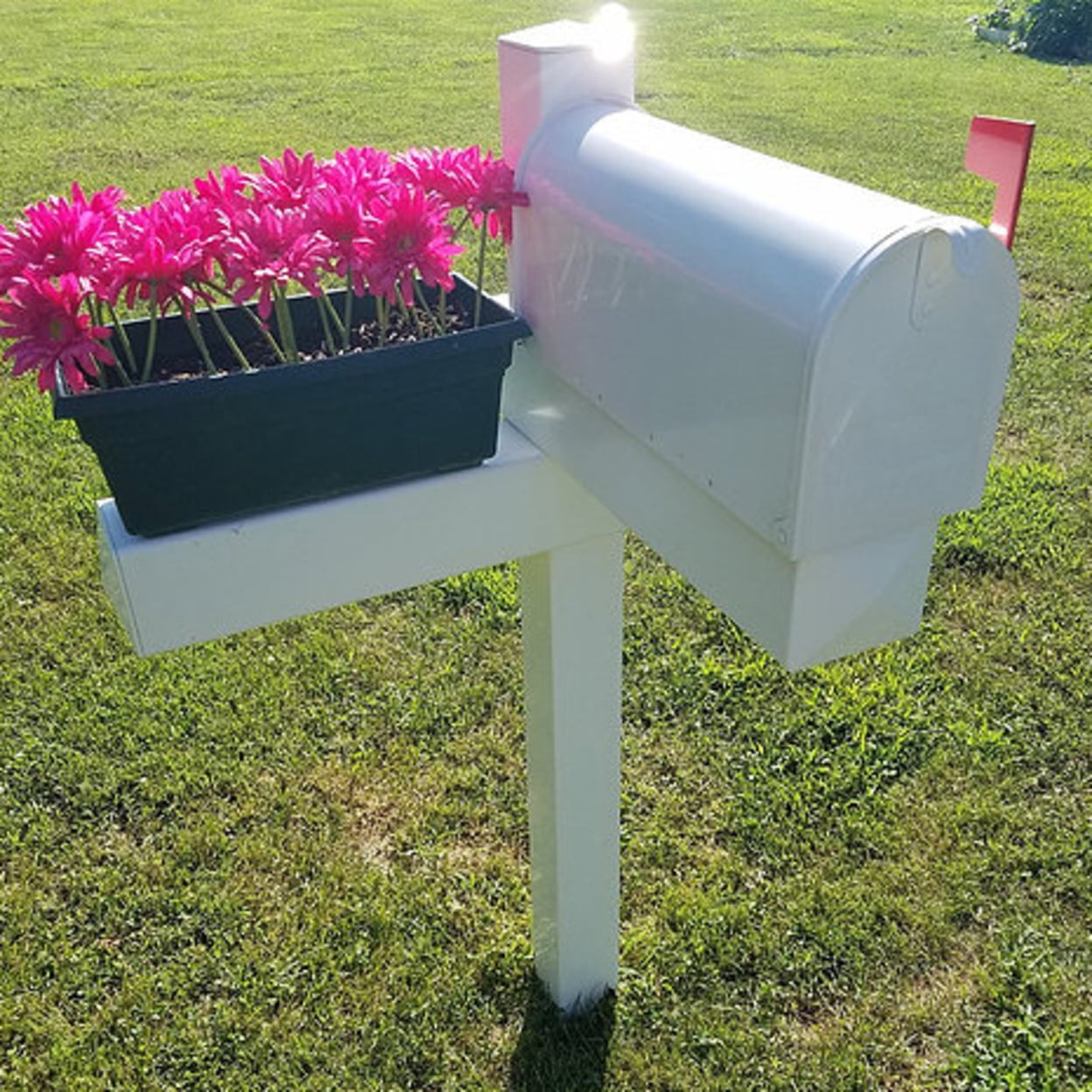Handy Post HP-1WC Combo Vinyl Sleeve Mailboxe Post, White - Walmart.com