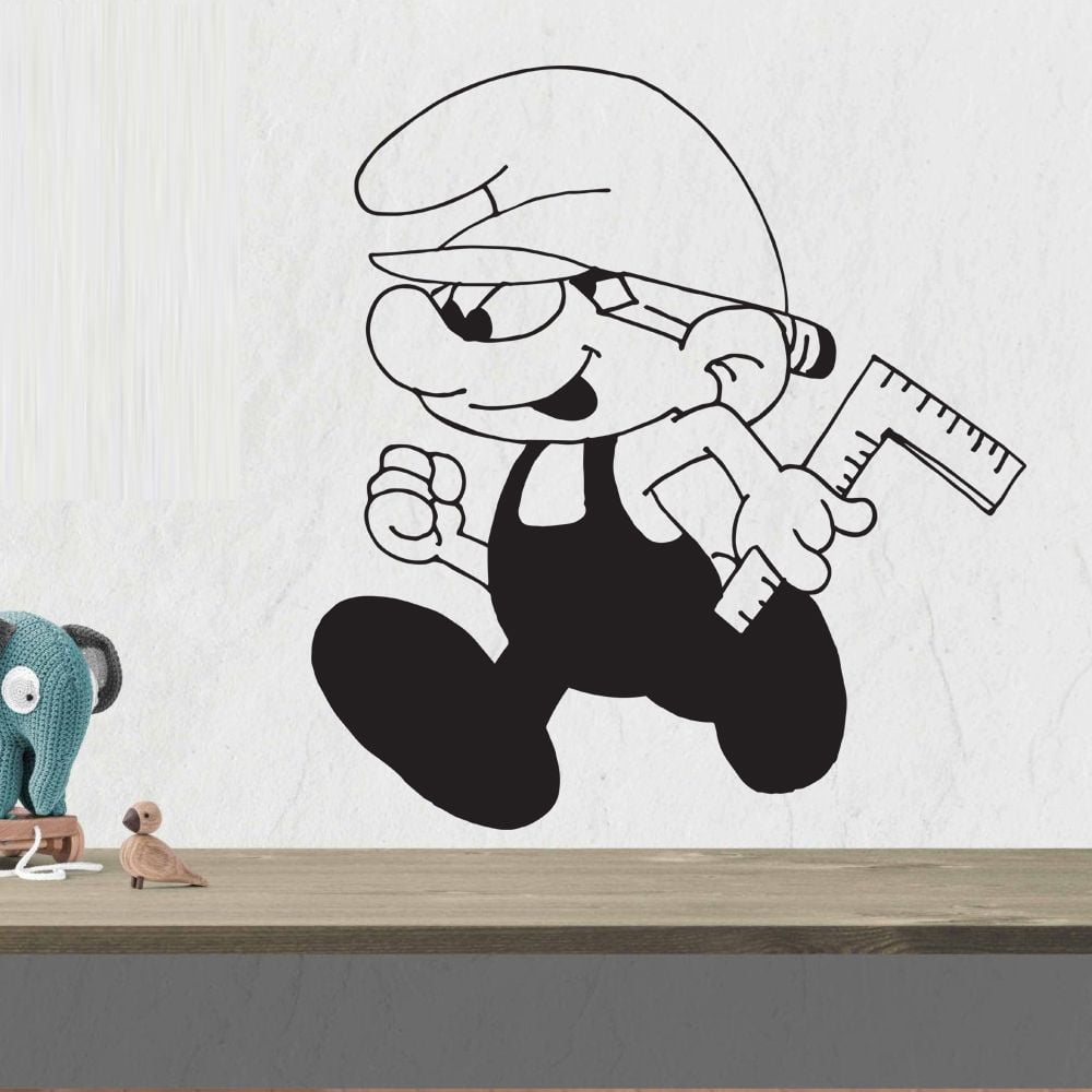 Handy Smurf Ruler The Smurfs Cartoon Character Wall Sticker Art Decal ...