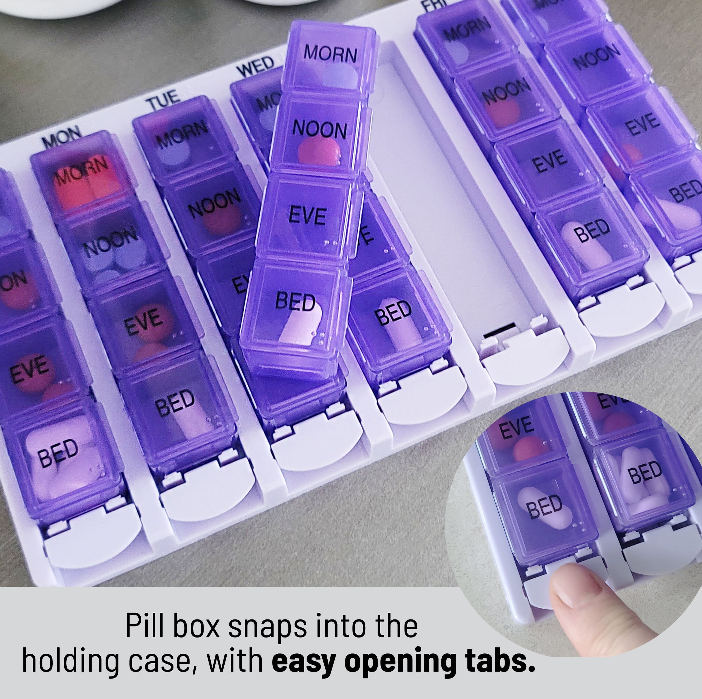 Handy Solutions 7 Day Pill Box - Daily Use Medicine Organizer for Travel - Walmart.com