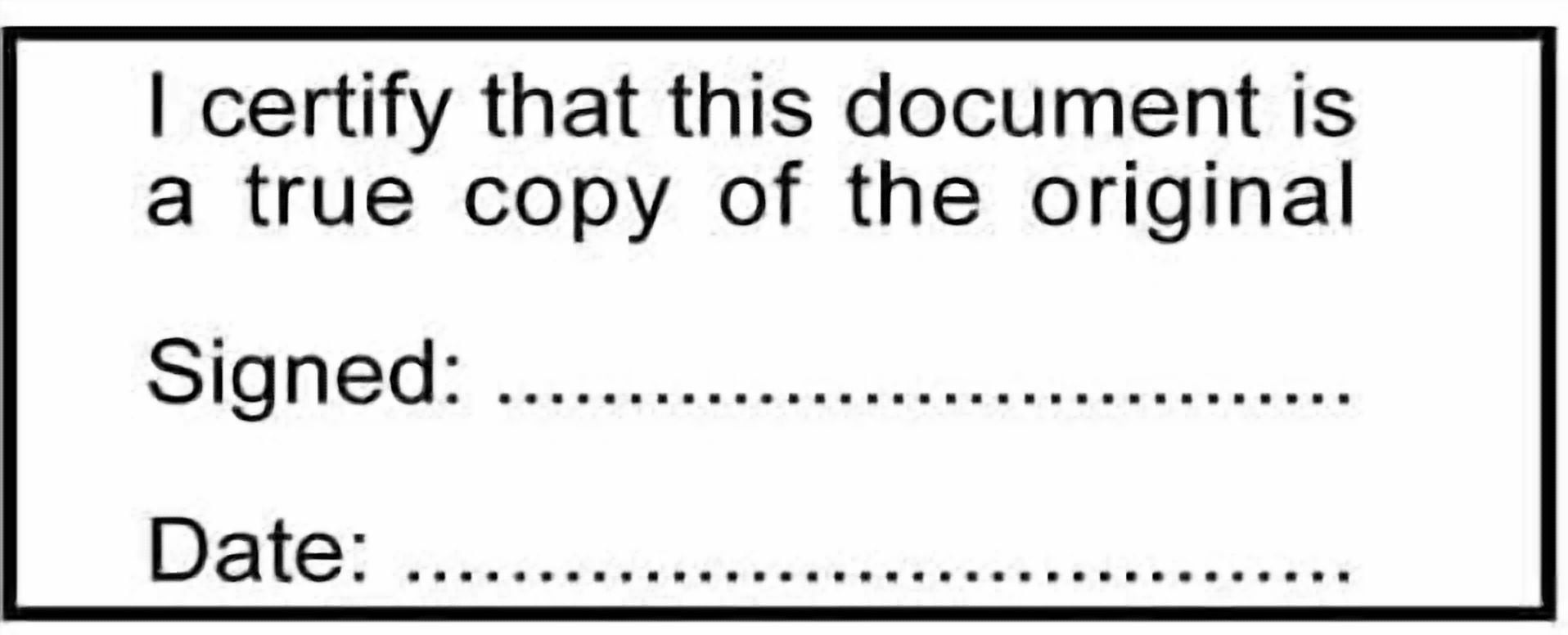 Handy Stamps | Notary Stamp - True Copy of Original (57 x 21 mm) | Self ...