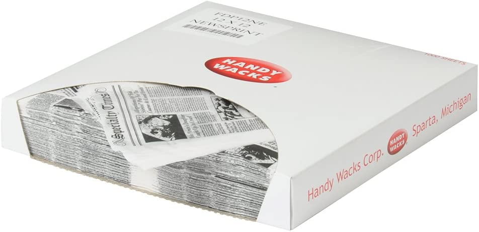 Handy Wacks FDP12NE 12x12-Inch White Flat Deli Paper with Newsprint ...
