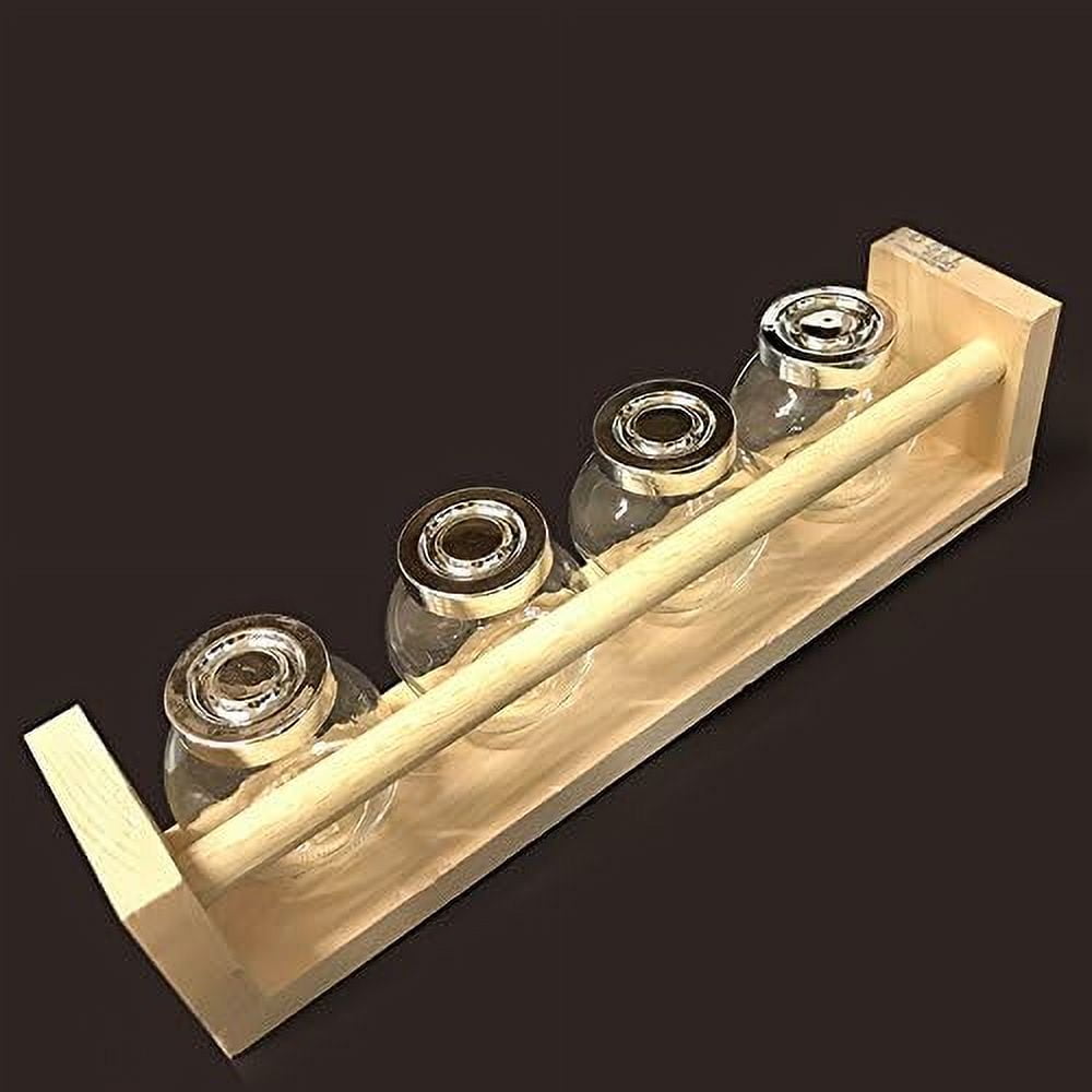 HandyCT Spice Rack Pine Wood, 16" Width x 3-1/2" Depth x 3-1/2" Height ...