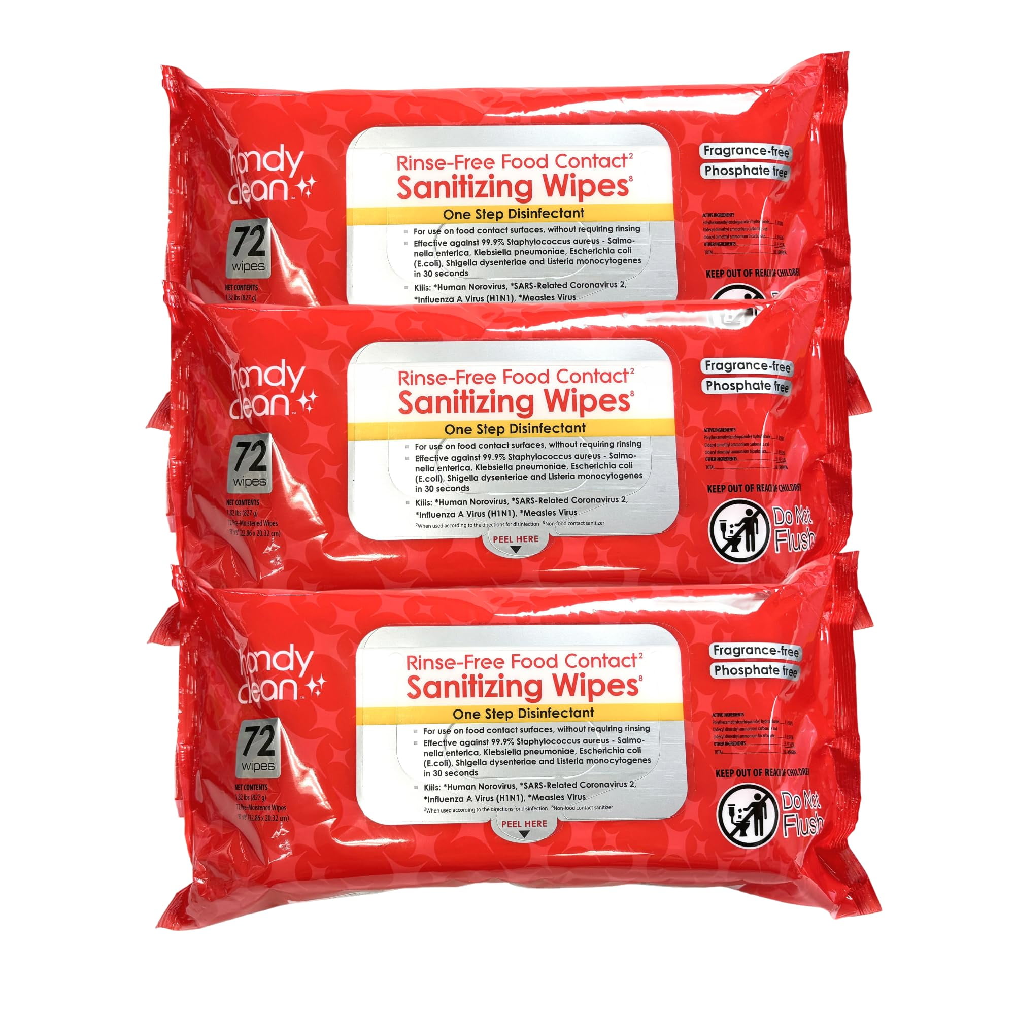 HandyClean Safe Sanitizing Wipes Pouch, Multi Surface Cleaning for ...