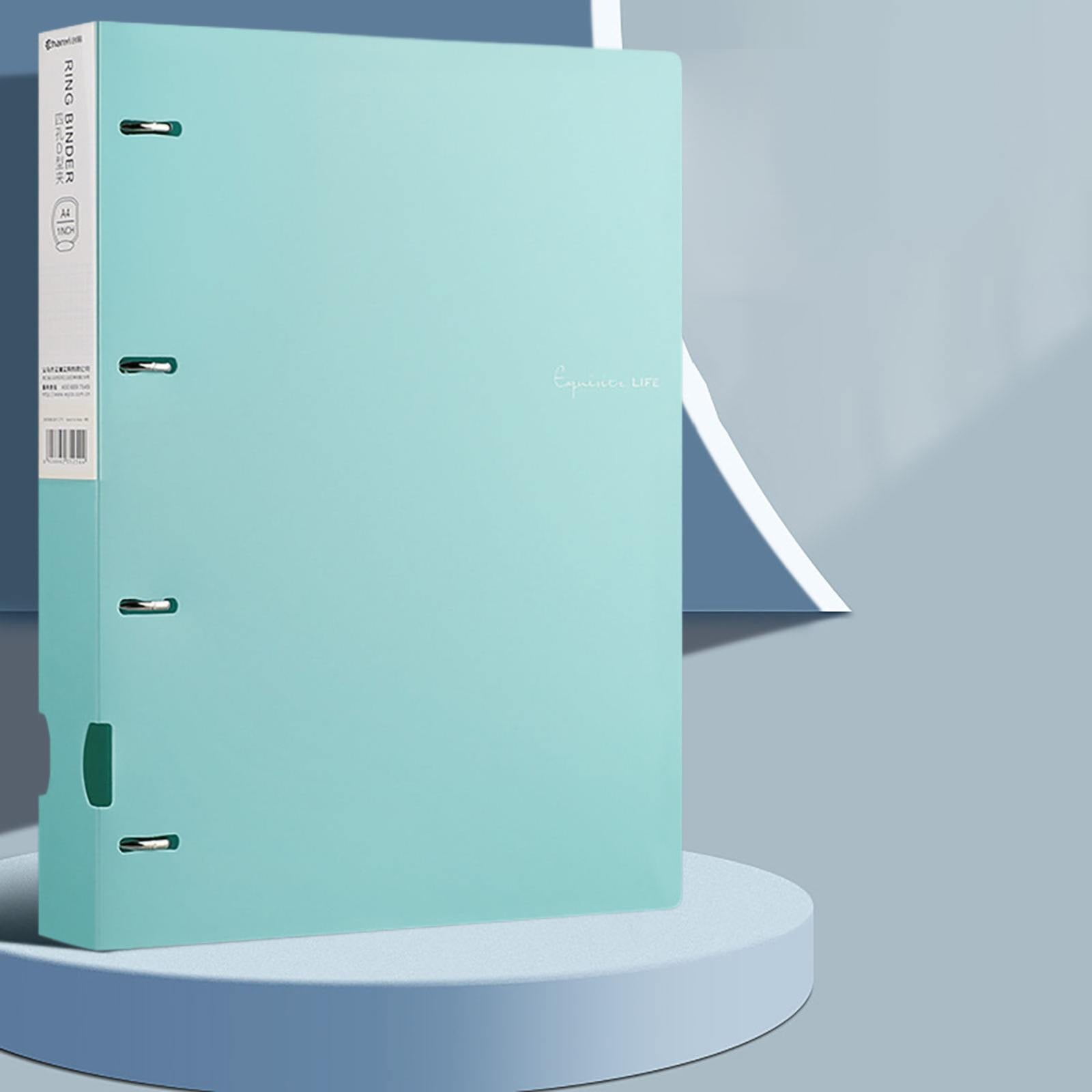 HandyHome Plastic Binder with Sleeves(Light Blue), 4 Ring Binder for A4 ...