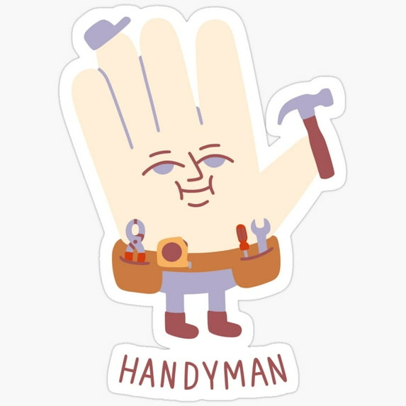 Handyman Sticker Phone Decal Water Bottle Stickers Car Decals, Laptop ...