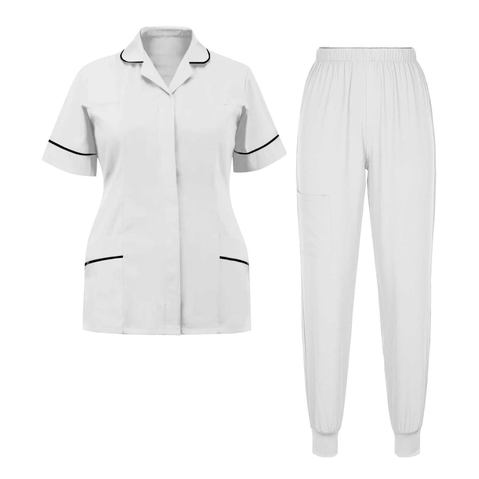 Hanen Women's Medical Scrub Sets Scrubs Workwear Office Work Scrubs Top ...