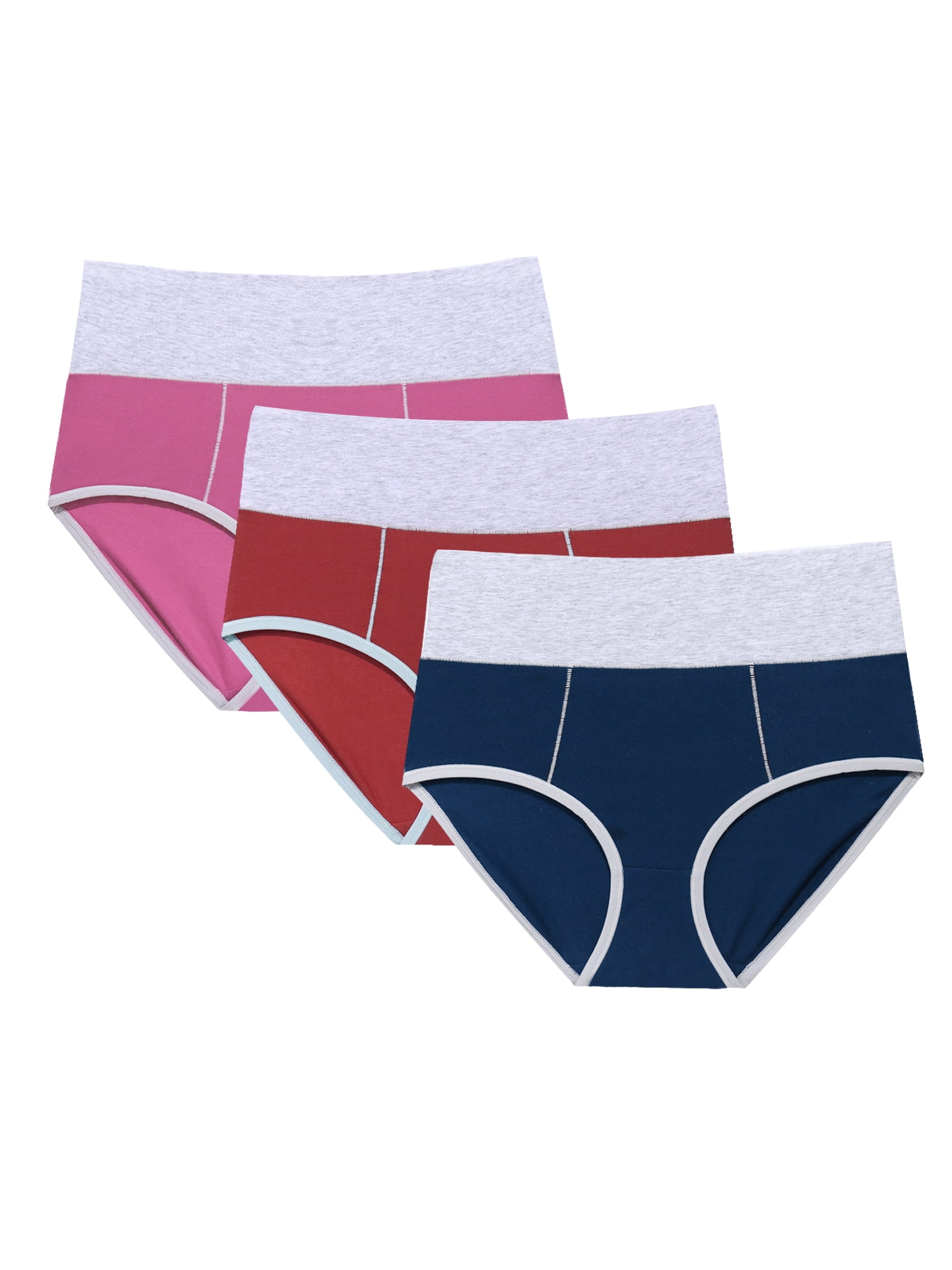 Hanerdun 3-Pack Women Briefs Female High Waist Panties Elastic ...