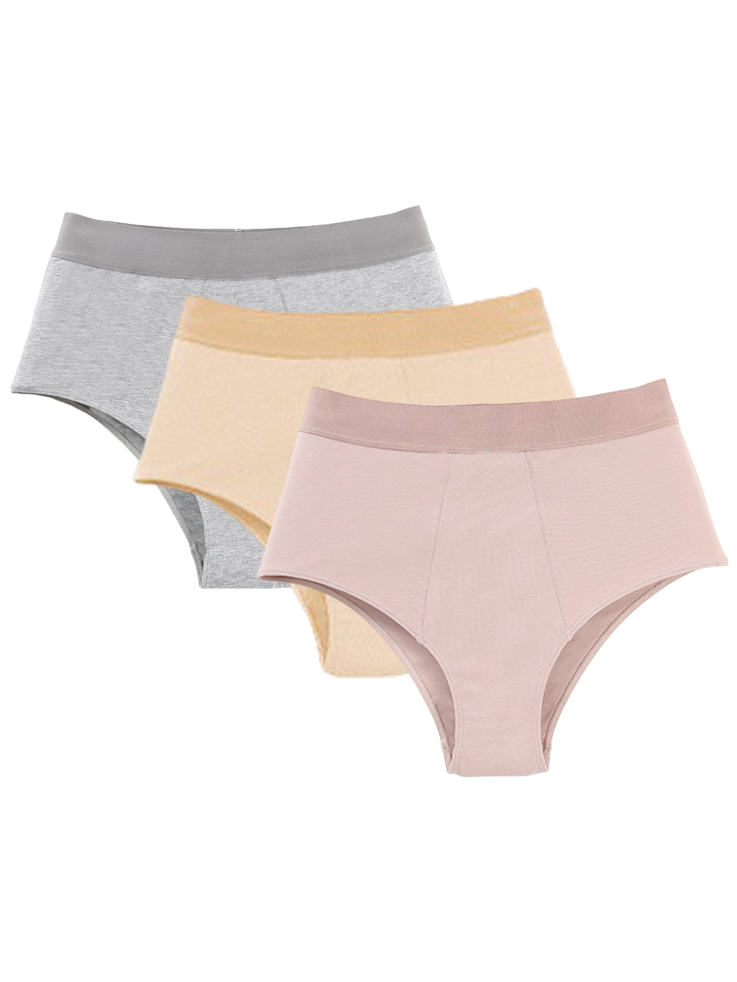 Hanerdun 3-Pack Women Panties Female High Cut Briefs Solid Underwear ...