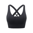 Hanerdun Cross Back Sports Bras for Women Padded Seamless Yoga Athletic ...