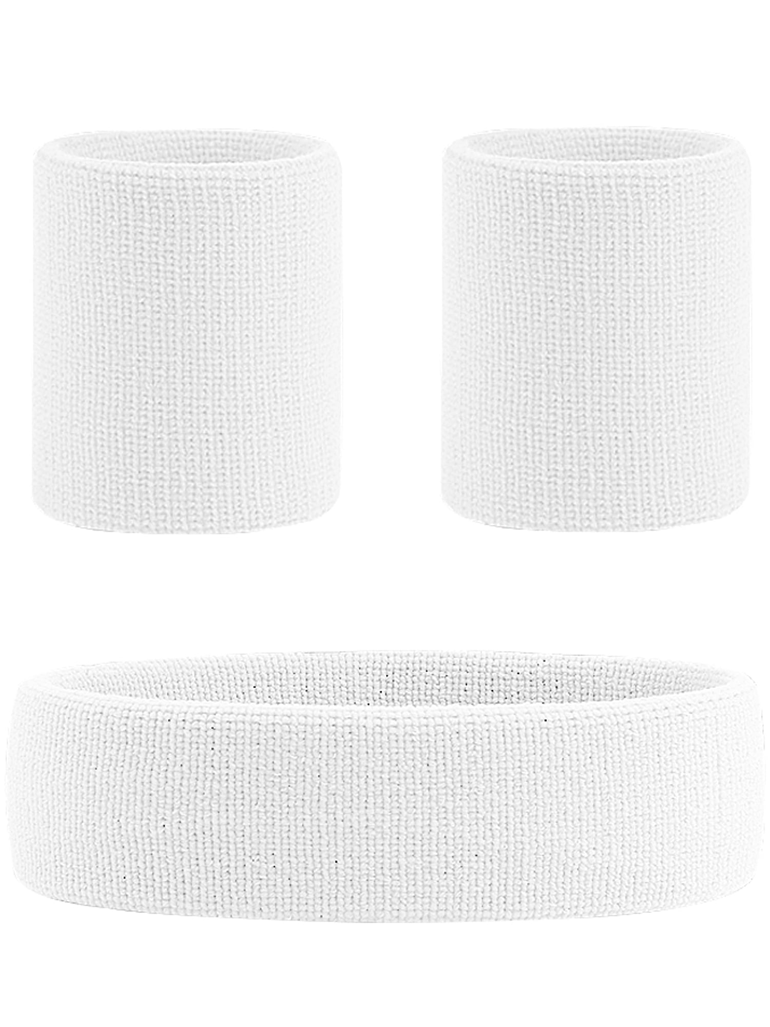 Hanerdun Sports Sweat Headband Wristbands Set Unisex Workout Terry Head ...