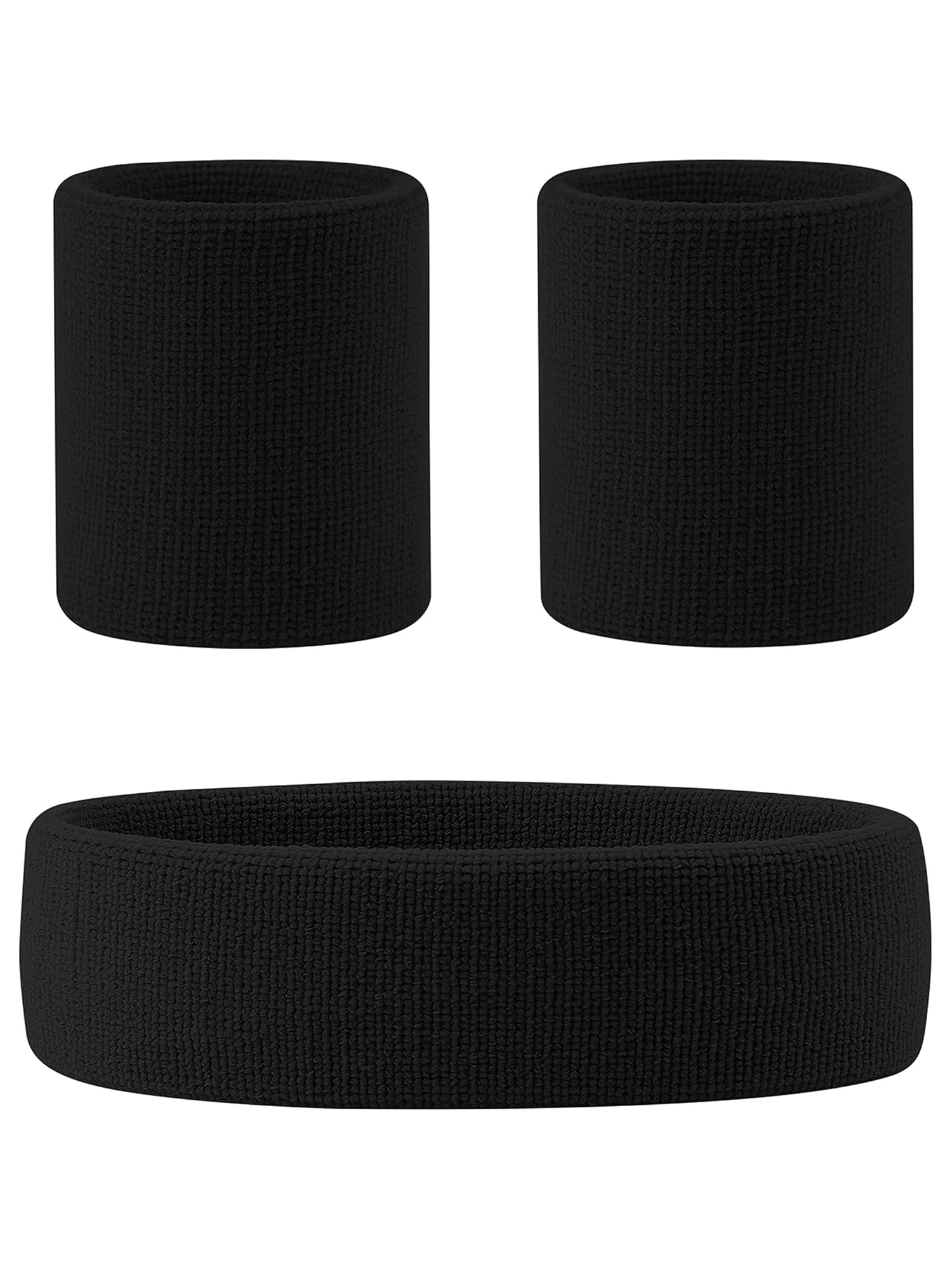 Hanerdun Sports Sweat Headband Wristbands Set Unisex Workout Terry Head ...