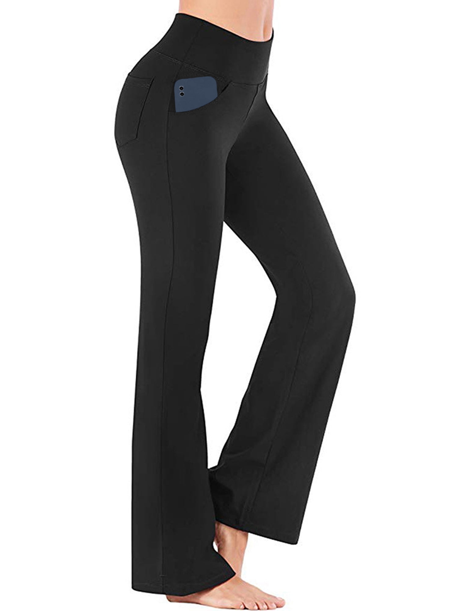 Hanerdun Women Bootcut Yoga Pants with Pockets Female High Waist ...