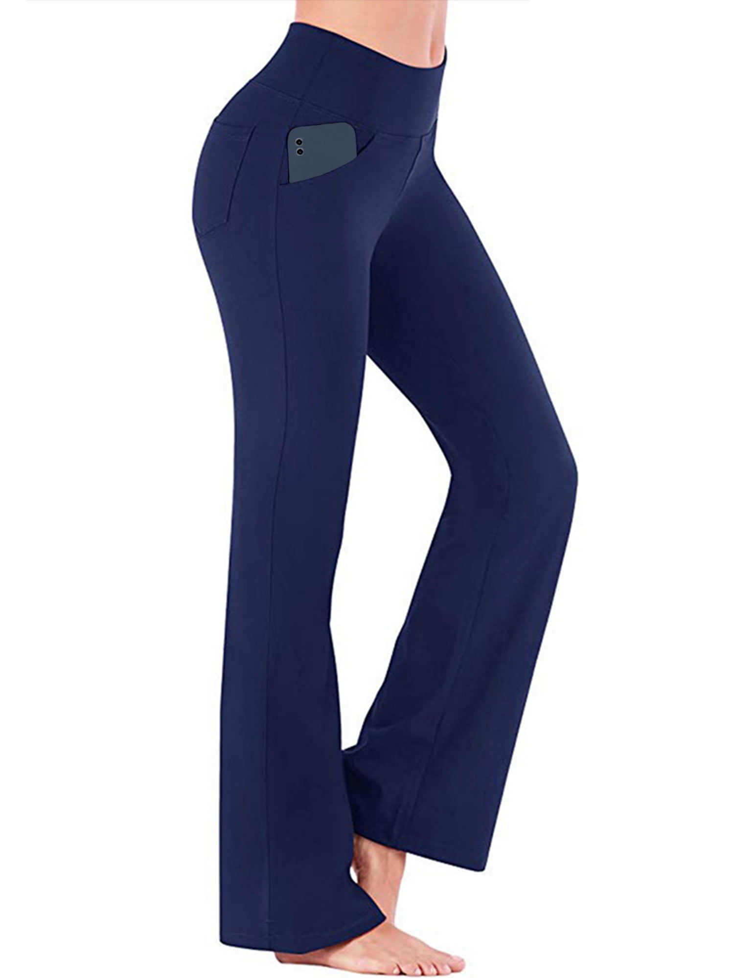 Hanerdun Women Bootcut Yoga Pants with Pockets Female High Waist ...