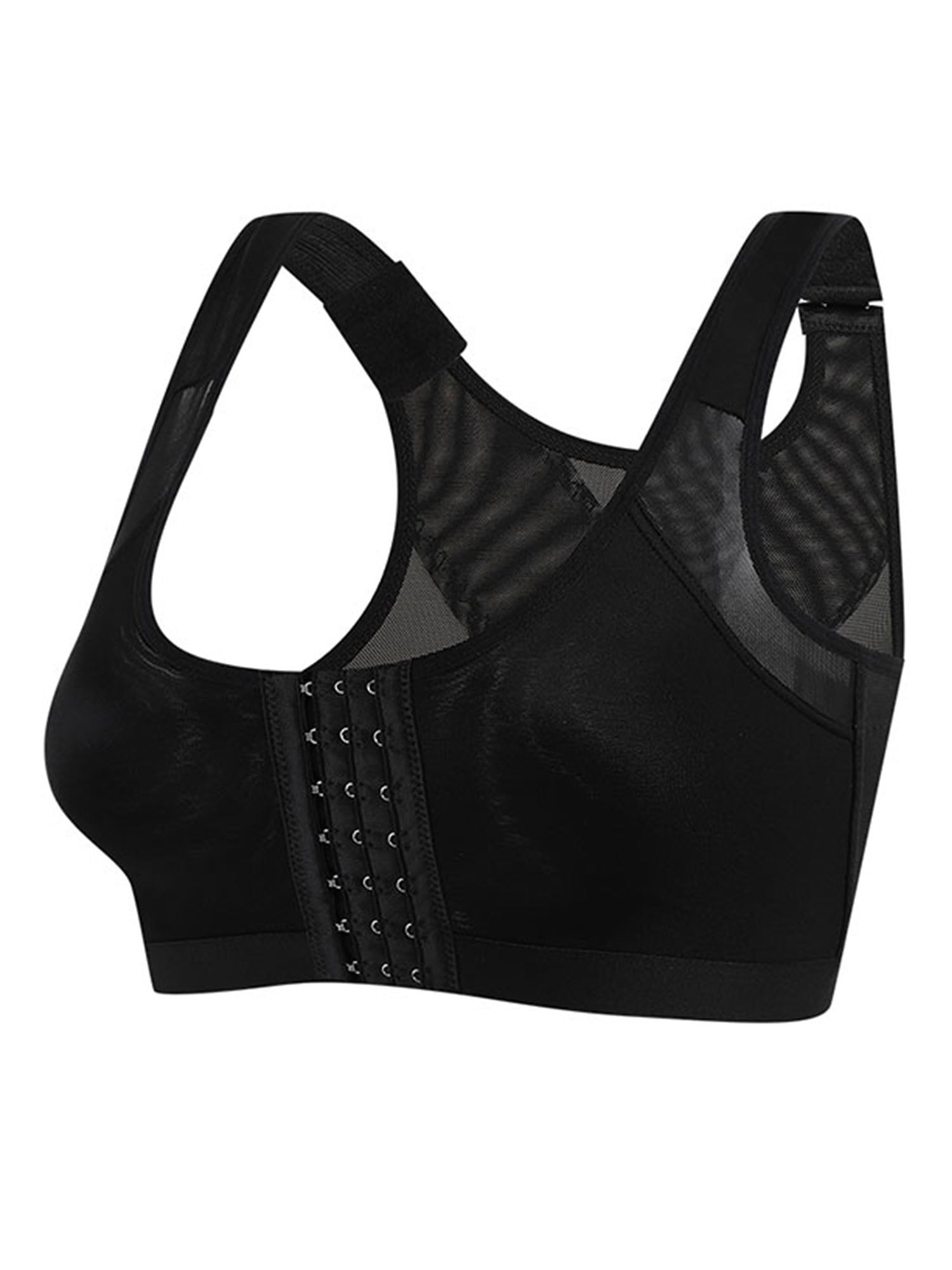 Hanerdun Women Front Button Bras Female Solid U-Neck Compression Bra Black L - Walmart.com
