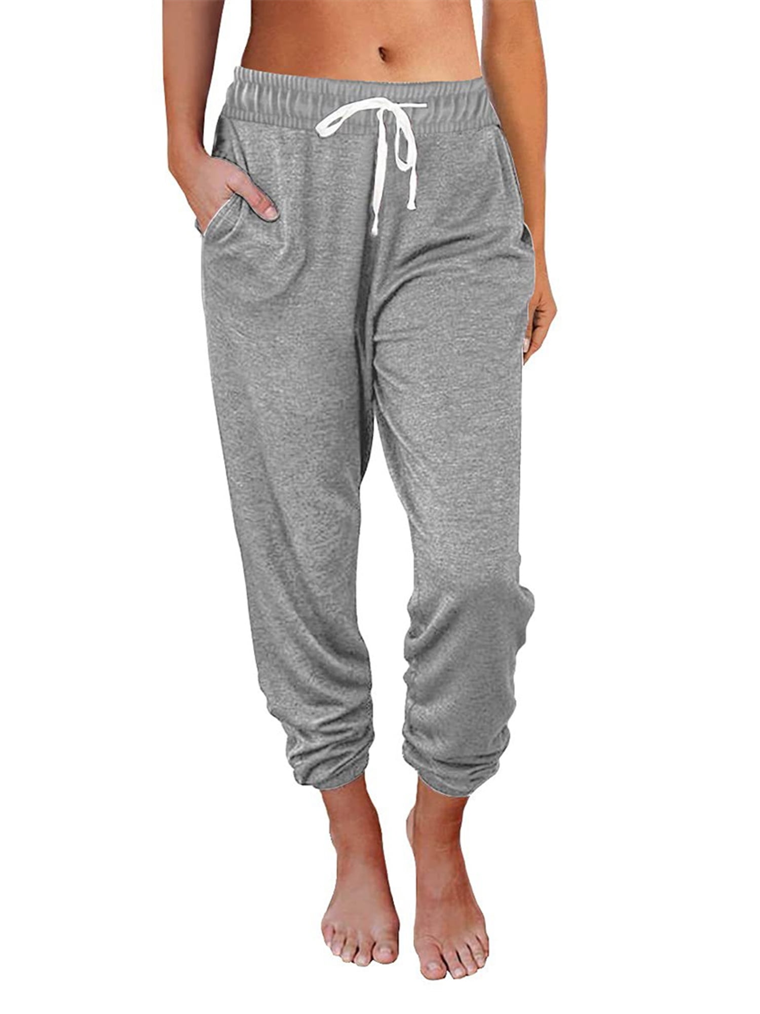 Hanerdun Women Joggers Workout Pants with Pockets Running Trousers ...