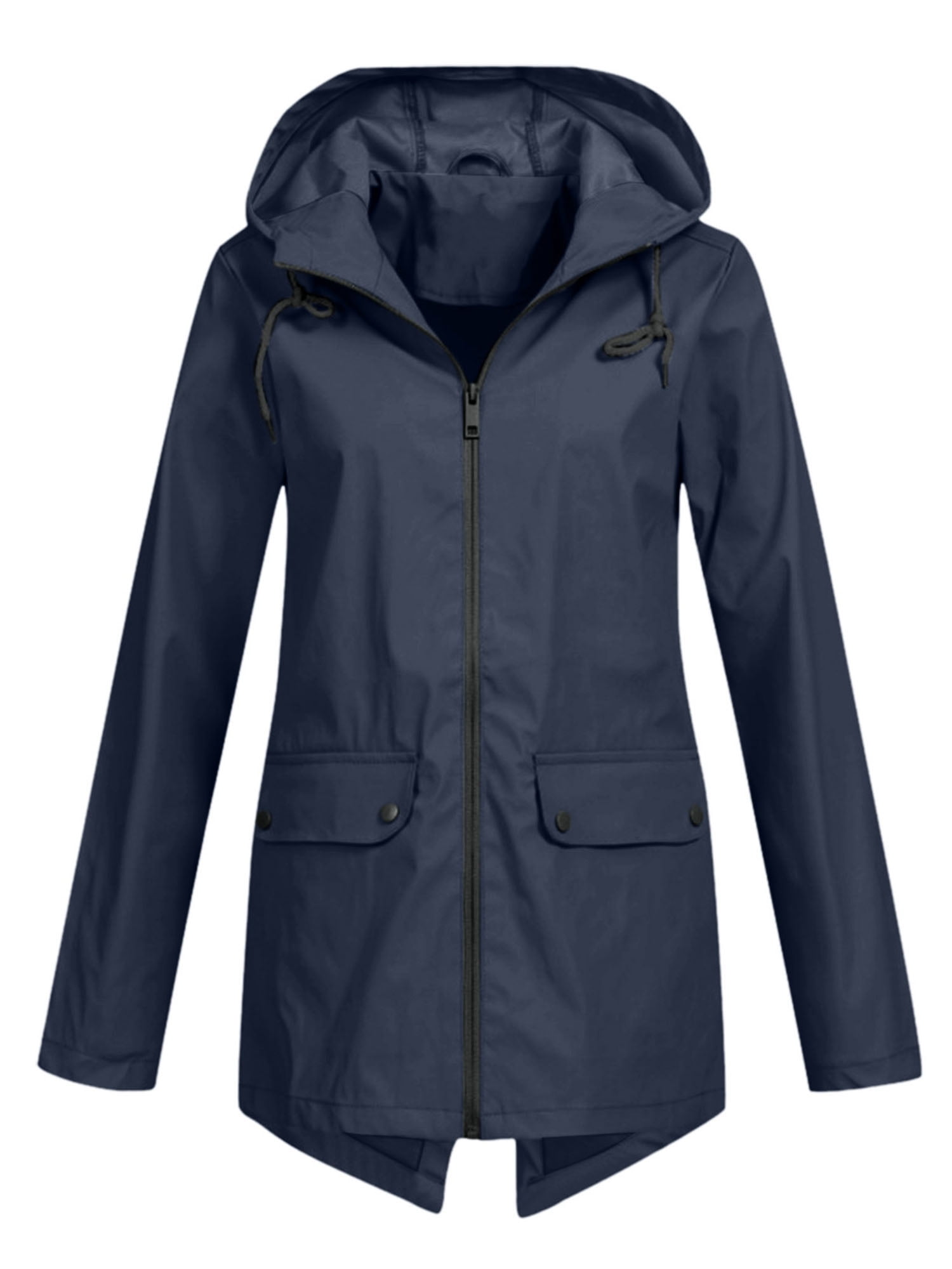 Hanerdun Women Pocket Rain Jacket Female Waterproof Raincoats ...
