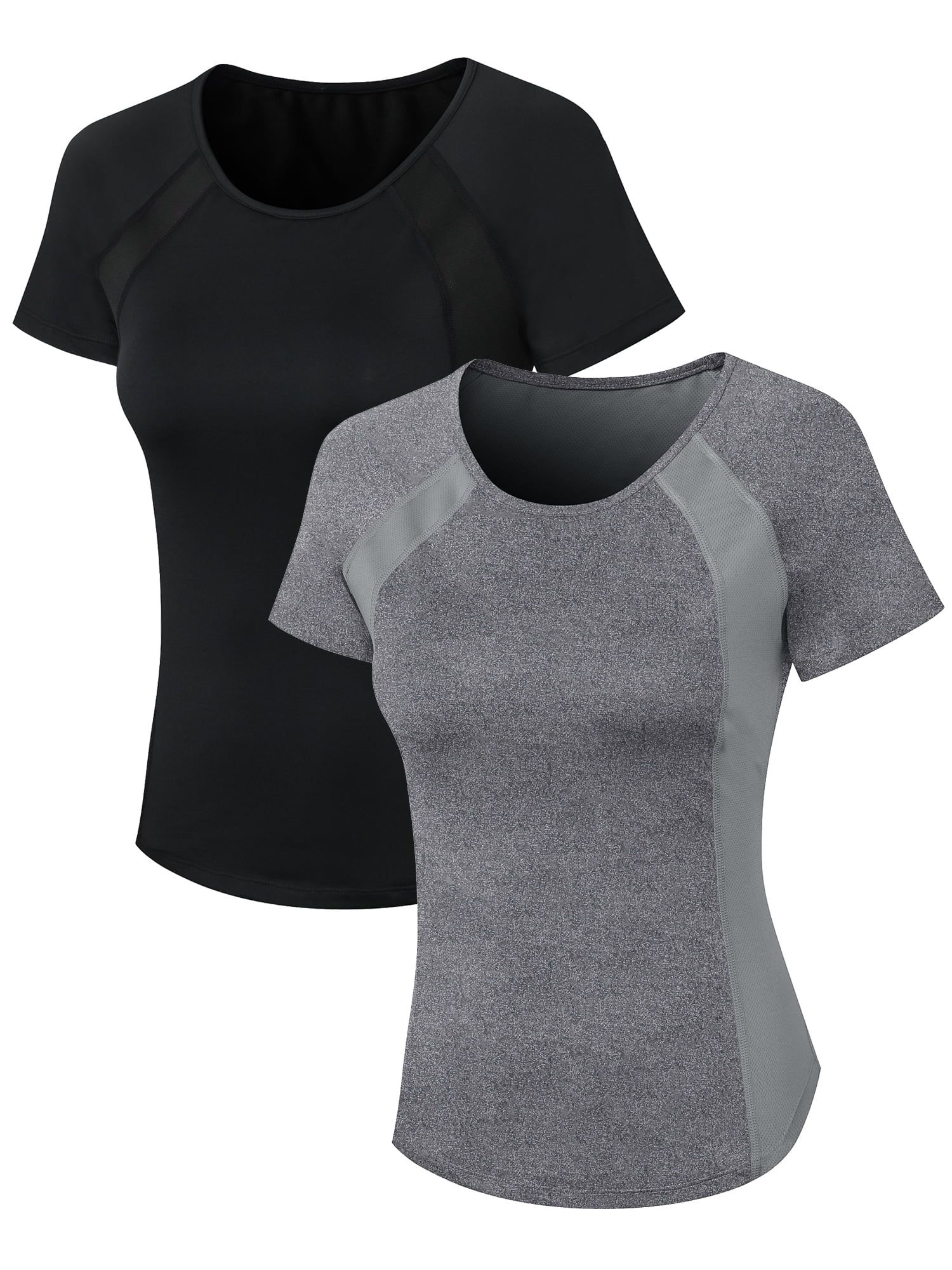 Hanerdun Women's 2 Pcs Workout Athletic Shirts Quick Dry Yoga Tops ...