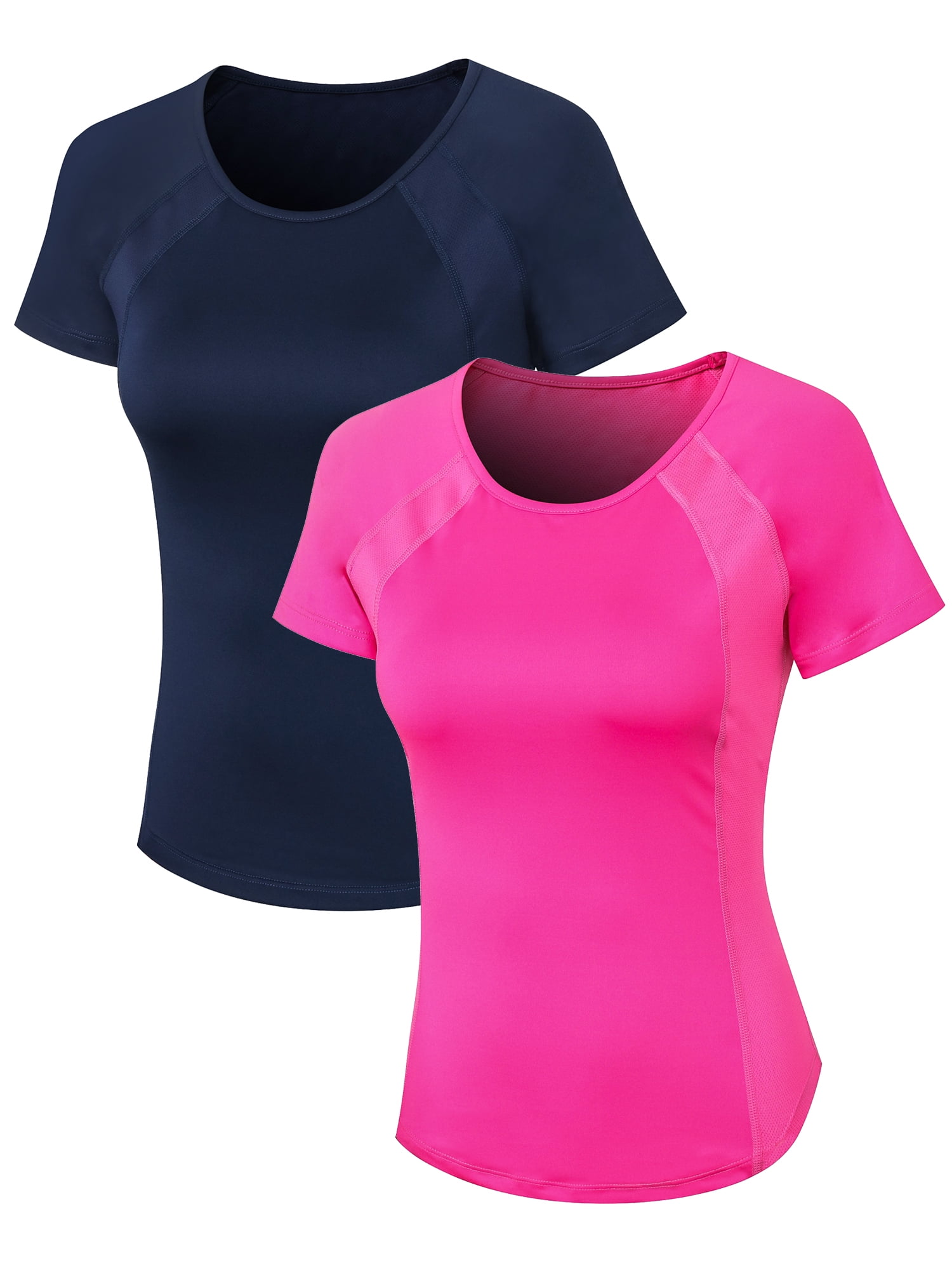 Hanerdun Women's 2 Pcs Workout Athletic Shirts Quick Dry Yoga Tops ...