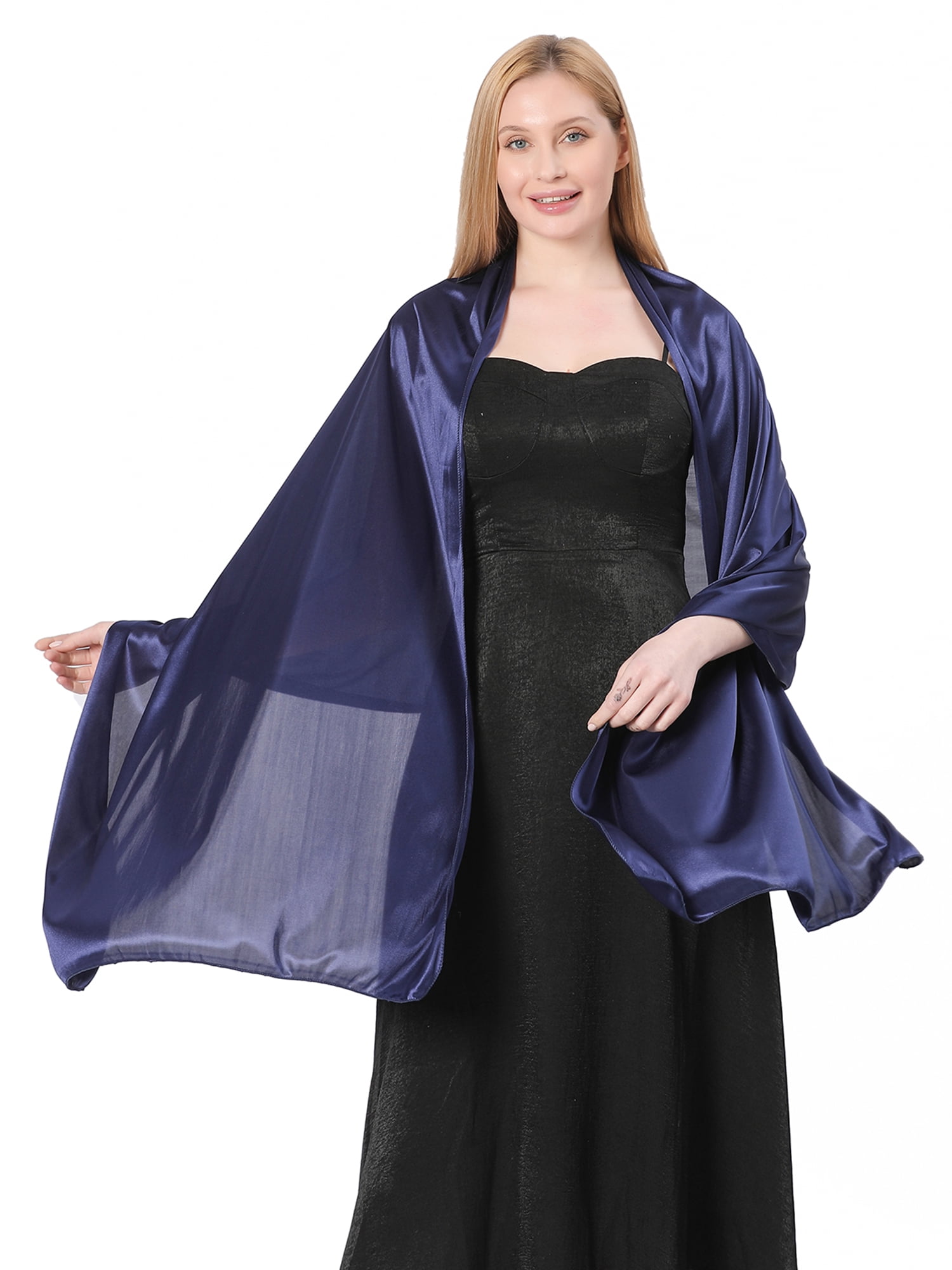 Hanerdun Womens Satin Shawl Wraps Wedding Party Scarf Soft Scarves for ...
