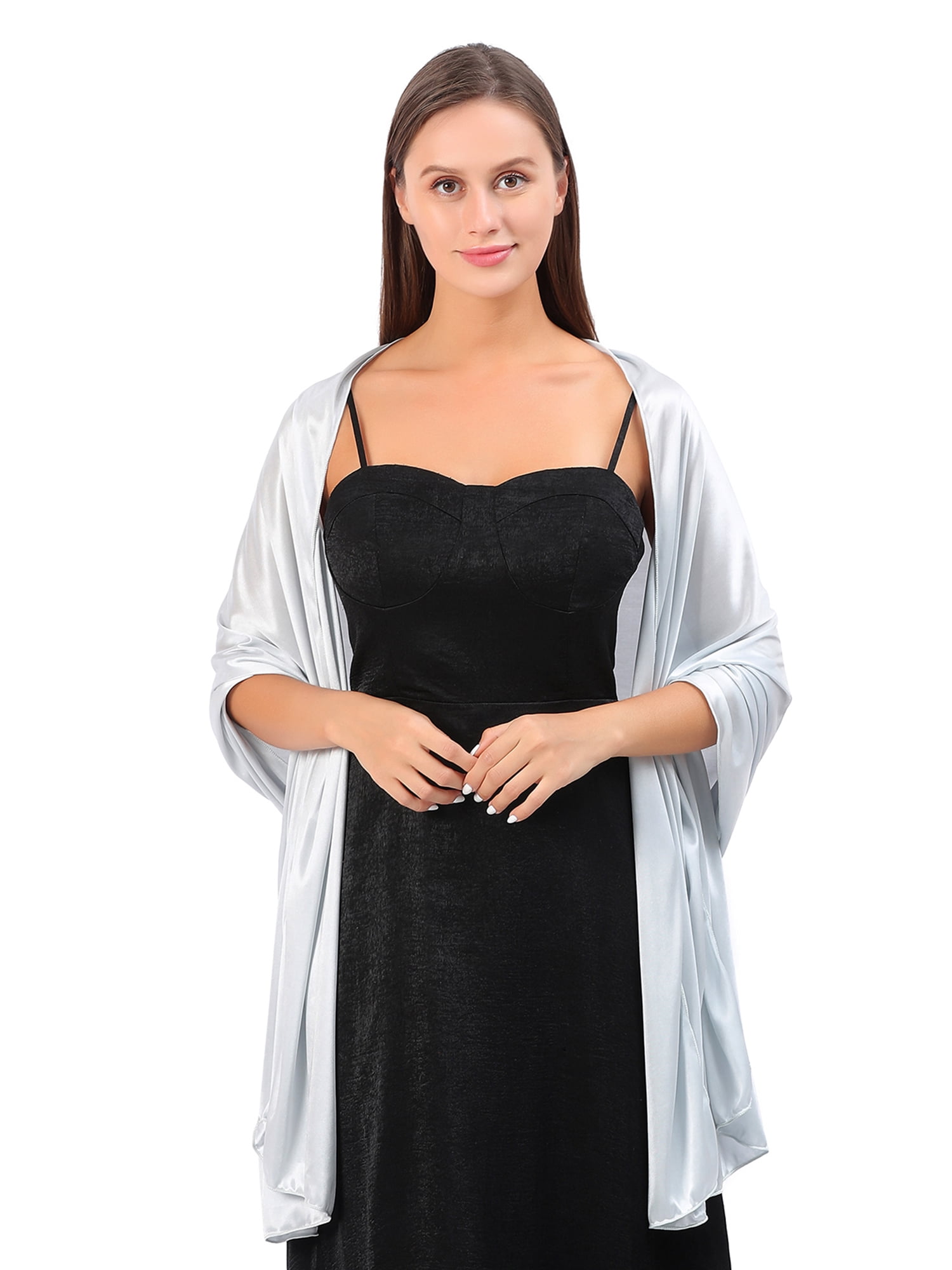 Hanerdun Womens Satin Shawl Wraps Wedding Party Scarf Soft Scarves for ...