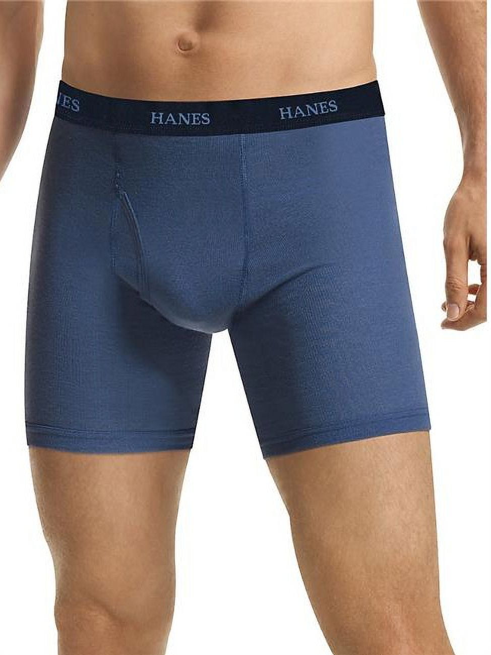 Hanes 43935754976 Ultimate Tagless Mens Longer Leg Boxer Briefs, Dyed Assorted - Large - Pack of ...