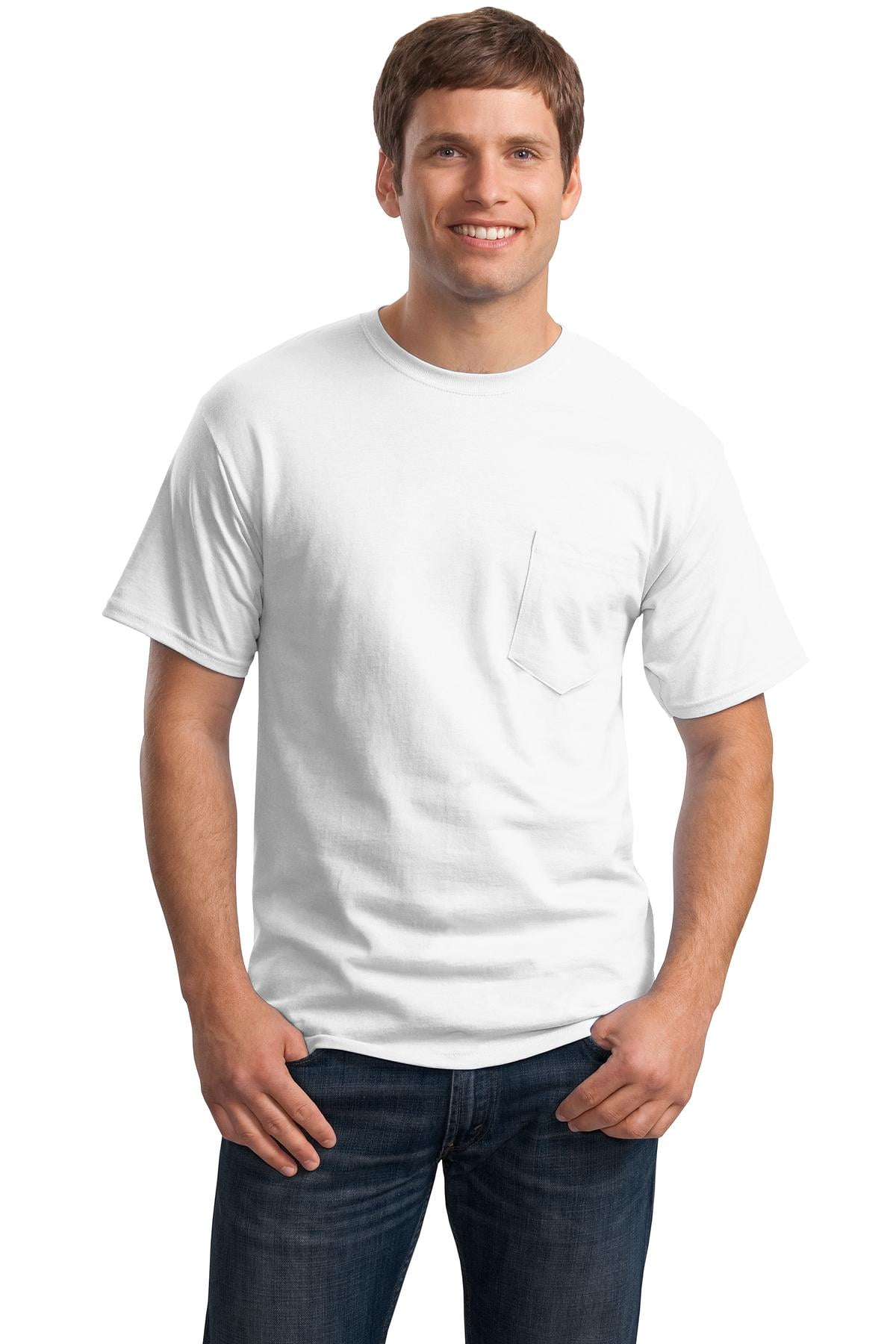 Hanes Men's Authentic Short Sleeve Pocket Tee, up to Size 3XL - Walmart.com