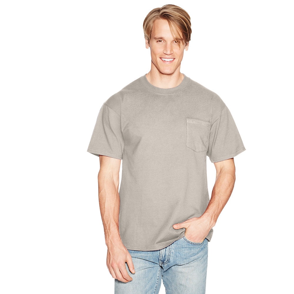 Hanes 61 Oz Beefy-T With Pocket - Walmart.com